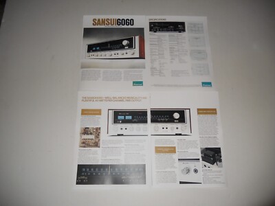 Sansui 6060 Receiver Brochure, 4 pg, Specs, Articles Info, Vintage ...
