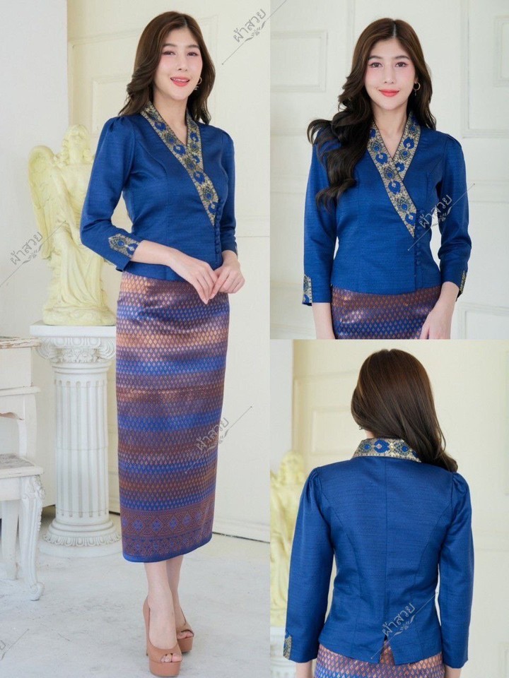 THAI/LAOS TRADITIONAL SILK BLOUSE AND SKIRT SET'S - CHEST SIZE 32" - 46 ...