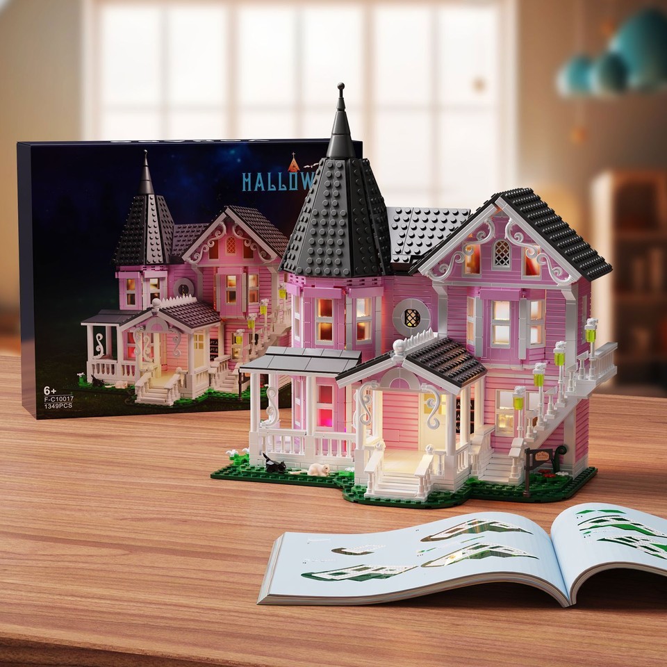 DIY Pink Palace Apartments Building Set with Lighting Kit Victorian ...