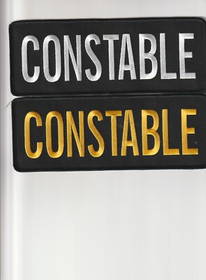 CONSTABLE Back Patch - NEW - 8" X 3" with full hook back - ASST COLORS ...