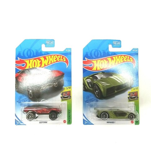 2021 Hot Wheels HW Exotics 2&3/10 GEOTERRA Red w/Black & Impavido 1 ...