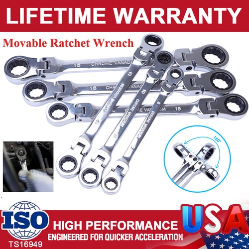 6pcs Extra Long Ratcheting Wrenches Spanner Set Double Box End Flex ...