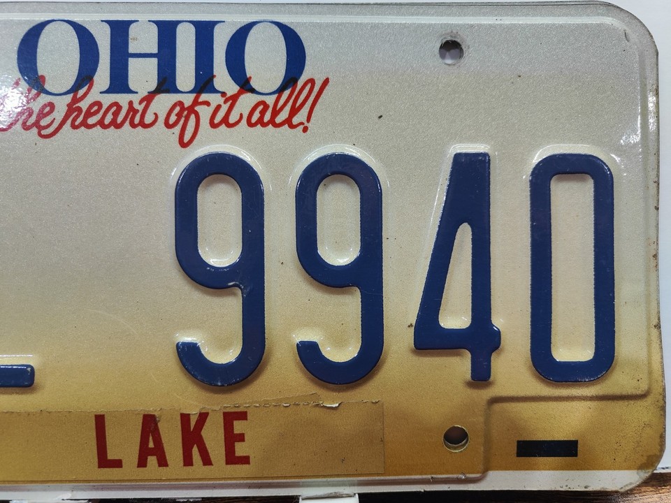 OHIO 💙 License Plate Tag USA 🇺🇸 Classic 🚗 Car Lake 1999 PAIR ABL 9940 ...