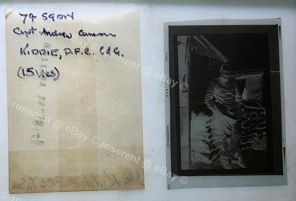 WW1 RAF 74 Sqn Ace - Lt. A Cameron " Dixie " Kiddie - copy negative 9 ...