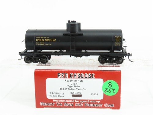 HO Scale Red Caboose RR-33001-2 UTLX 103W 10K Gal Single Dome Tank Car ...