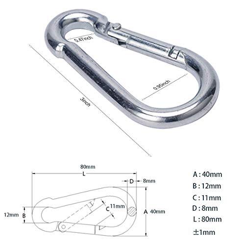 Carabiner 3 Inch Spring Snap Hook Heavy Duty Steel Carabiner Clip 12pcs ...