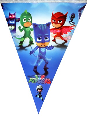 PJ MASKS CATBOY OWLETTE GEKKO PARTY FLAG BANNER BUNTING PARTY ...
