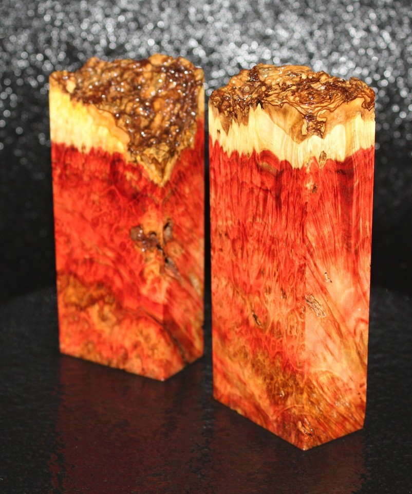 Stabilized Flaming Red Box Elder Knife Block/Resin Casting/Duck Call ...