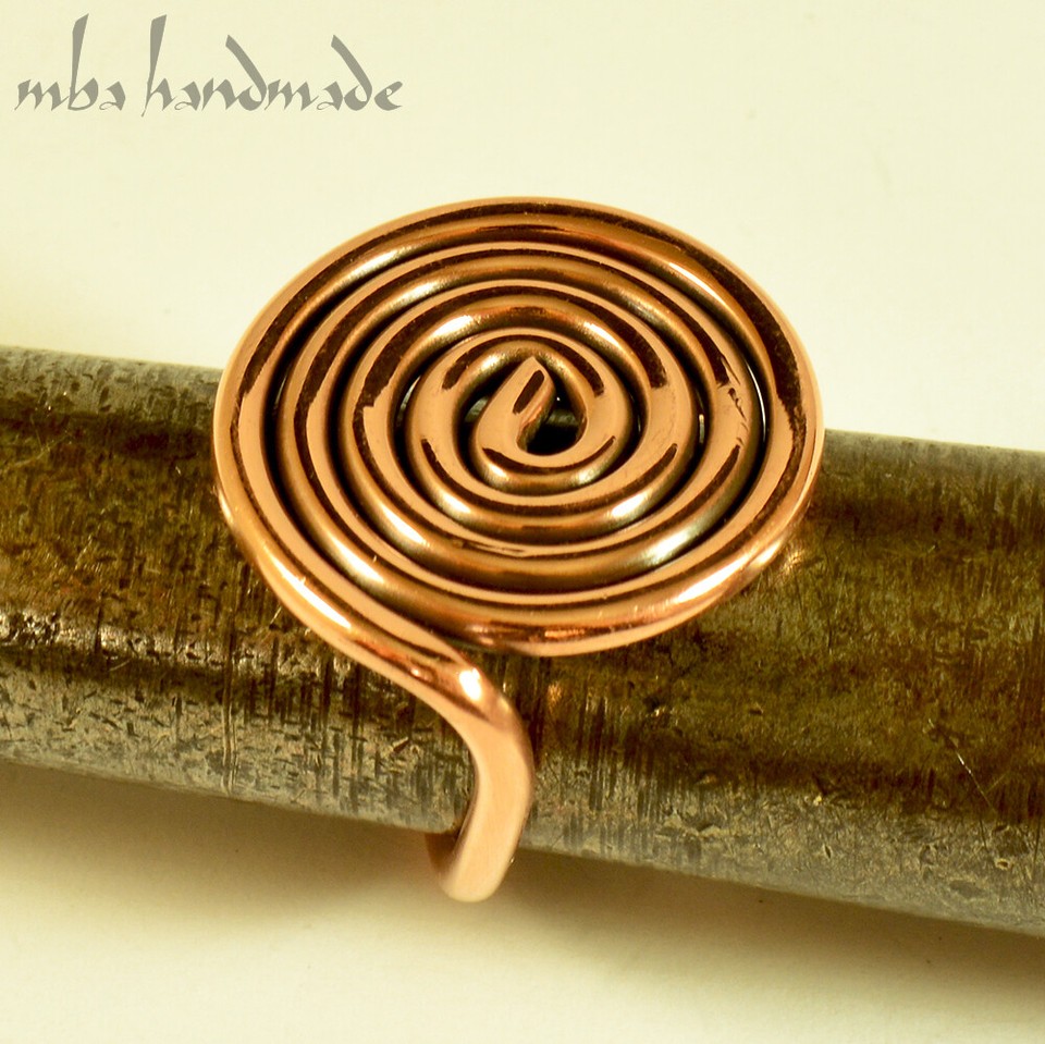 Handmade Artisan Spiral Copper Ring – Antiqued Thick Wire, Any Size by ...