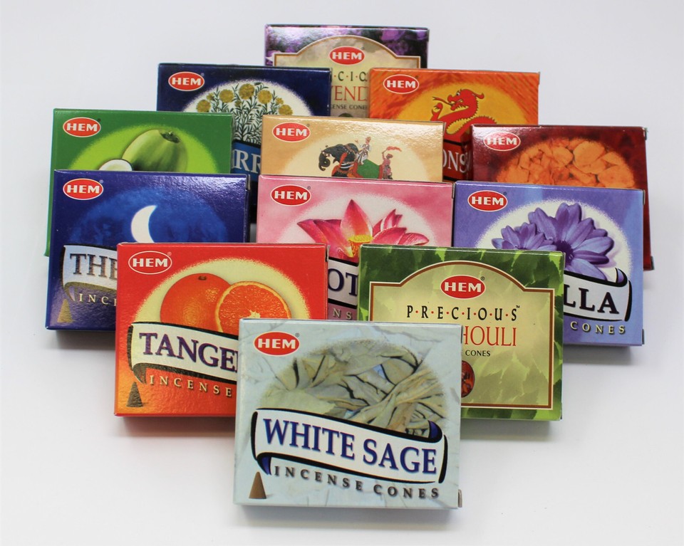Assorted Incense Cones, Best Seller Set #2 Mixed Lot 120 Cones HEM ...