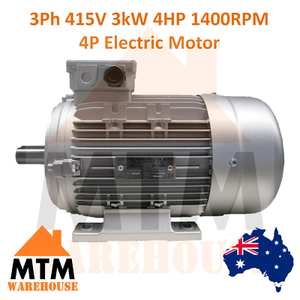 3Ph Three Phase Electric Motor 240V / 415V 3kW 4HP 1400rpm 4 Pole 4P | eBay