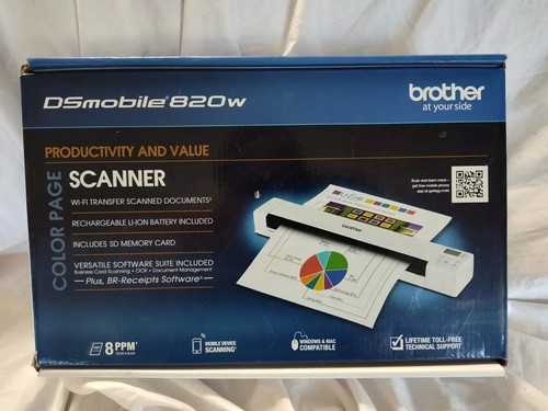 Brother DSmobile DS-820W Portable Sheet Scanner, White Wi-Fi. Cyber ...