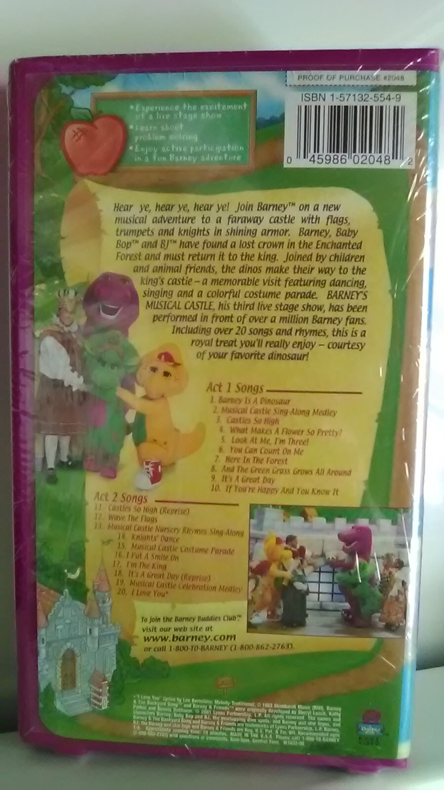 Barney's Musical Castle Live! 🏰🎶(VHS-2001) SEALED~Clamshell/Buy3Get1 ...