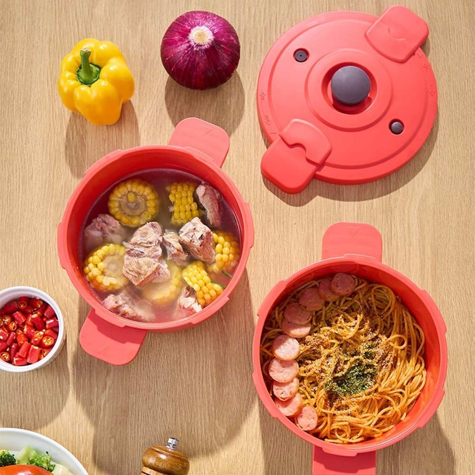 Microwave Pressure Cooker Easy Clean Small No Fire Heat Resistant Stew ...
