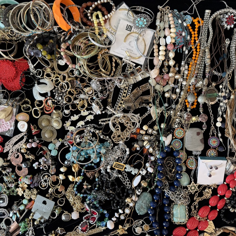 Bulk Jewelry Lot Estate Vintage to Modern Mix 1 LB WEARABLE Resell Gift ...