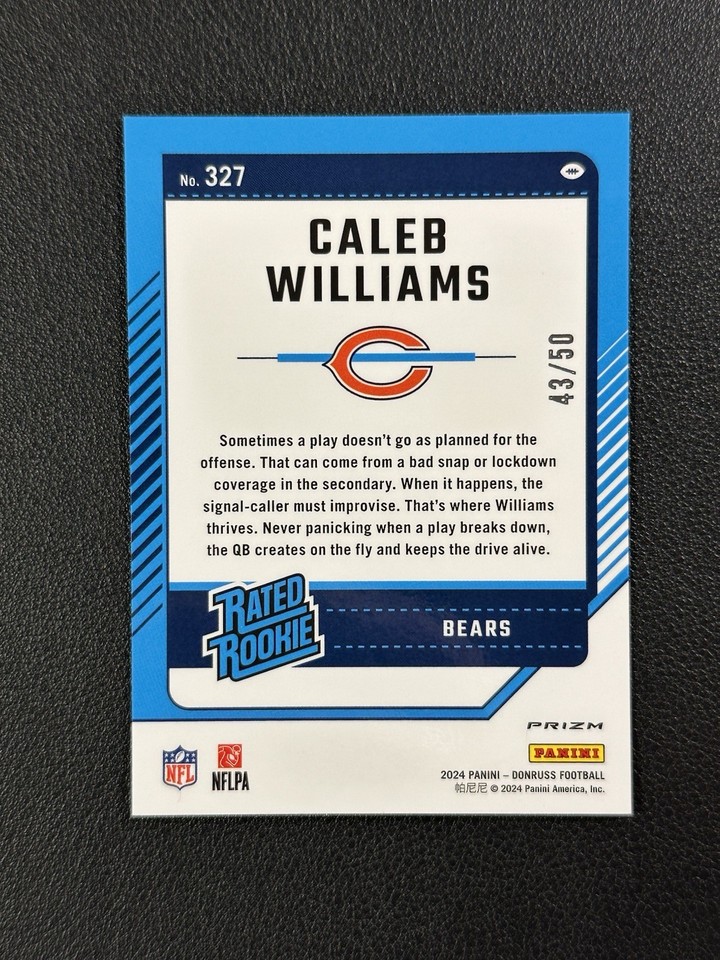 2024 Panini Donruss Optic Preview #327 Caleb Williams Rookie Purple /50 ...