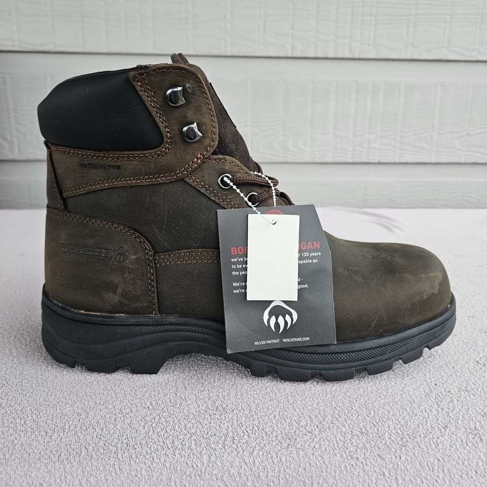 Wolverine Carlsbad Work Boot Men SZ 10.5 Brown Leather 6" Steel Toe ...