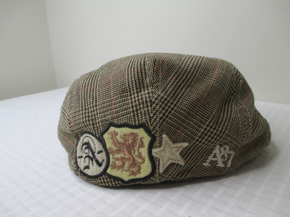 Vintage Men's Aeropostale A87 hat L/XL Newsboy Plaid Cap Hat Baret ...