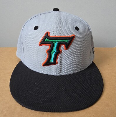 Norfolk Tides Hat Cap Fitted 7 1/4 New Era 59Fifty MiLB Cap Gray Black ...