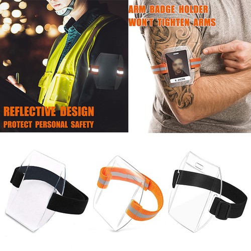 High Visibility Security Arm Band ID Badge Card Holder PVC Armband ...