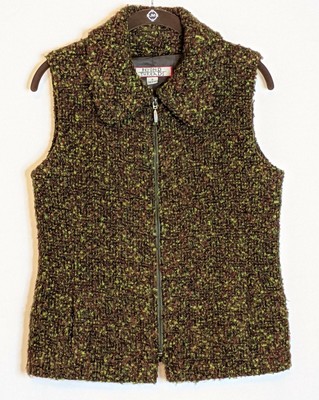 Beyond Threads Sz Small Green Brown Tweed Alpaca Wool Blend Vest Peru ...