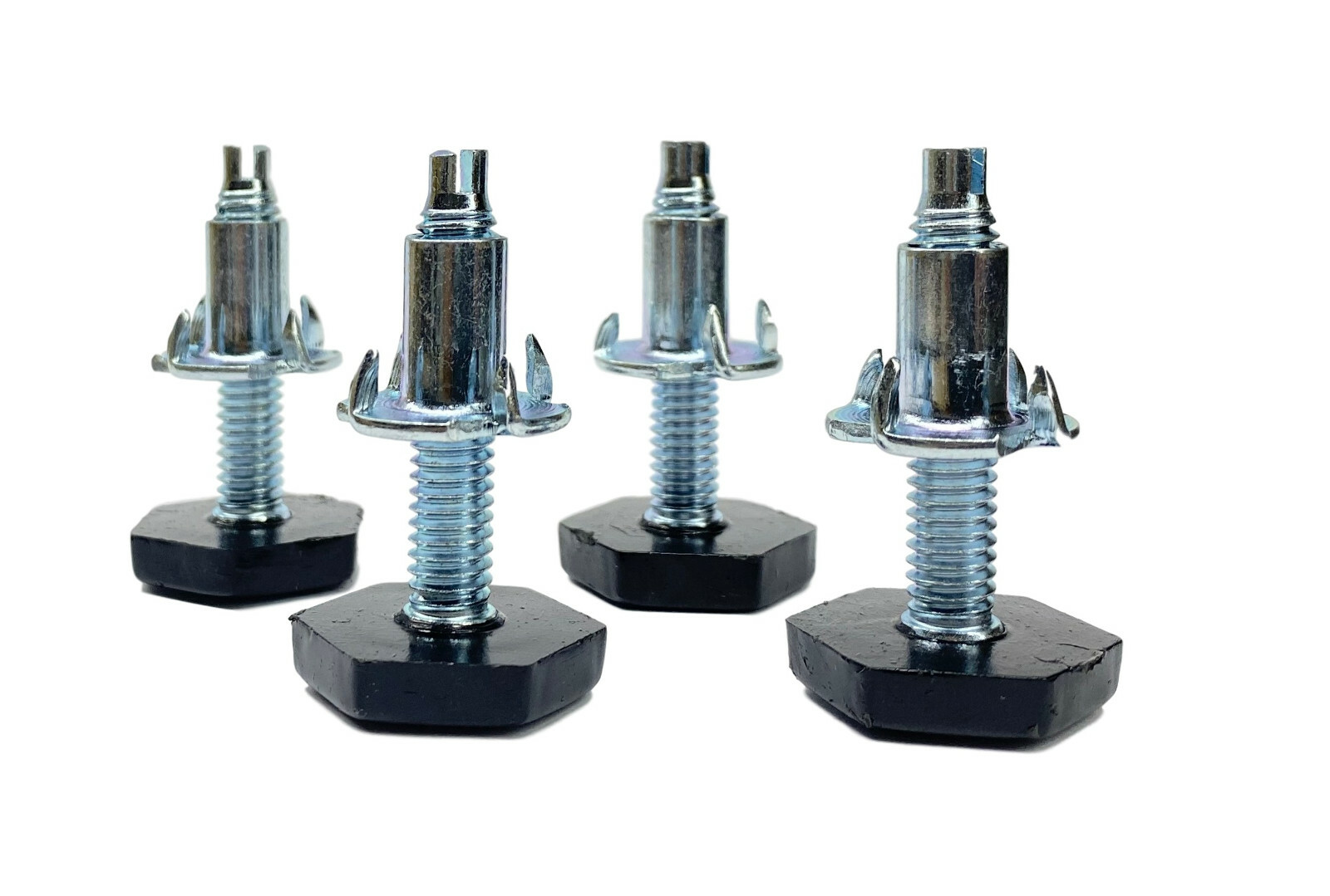 5/16"-18 Nylon Hex Base Furniture Leg Levelers with 4 Prong Tee Nuts ...