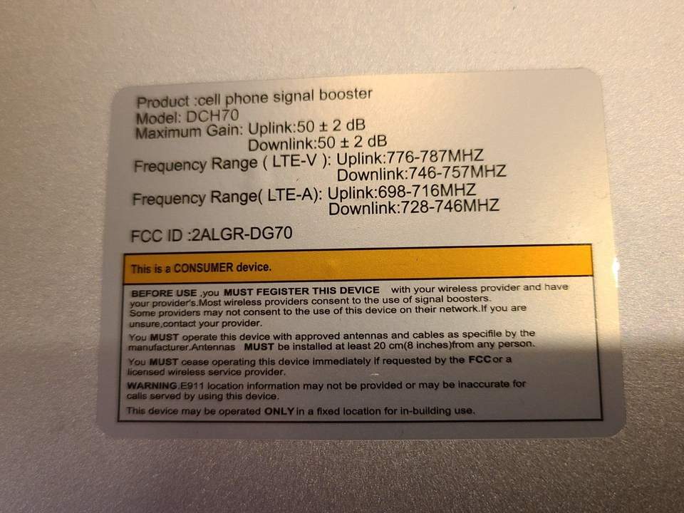 JACOOL Cell Phone Signal Booster Model DC 70 - Only the Booster - Open ...