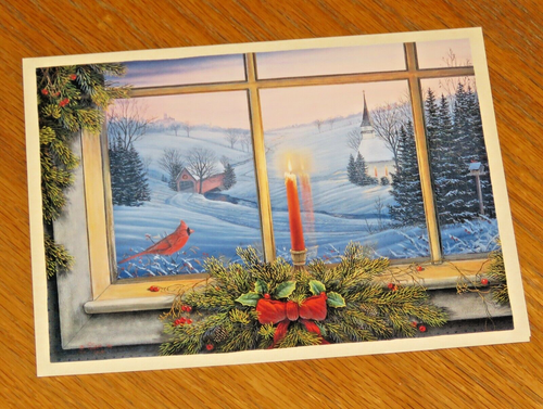 Sam Timm Art - Candlelight Window Bird Church - Vintage Lang Christmas ...