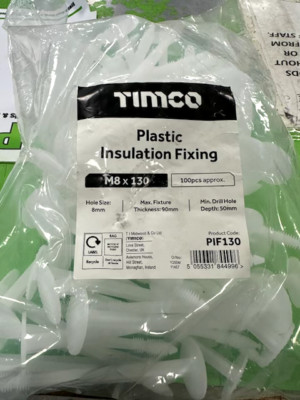 TIMCO PLASTIC INSULATION FIXING M8 X 130 | eBay UK