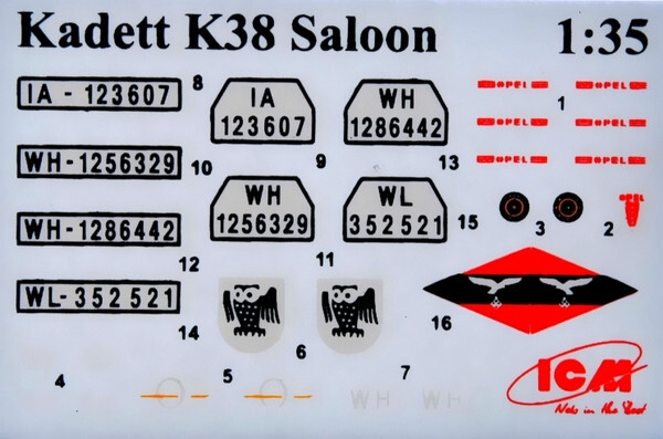 1/35 Kadett K38 Saloon Staff Car.five figures Police ICM 35480 Plastic ...