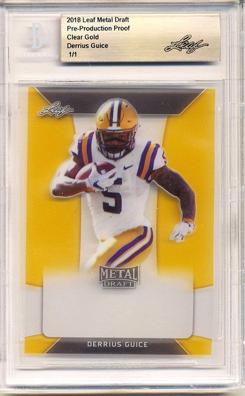 2018 LEAF METAL DRAFT 1/1 PROOF BASE DERRIUS GUICE LSU REDSKINS RC ...
