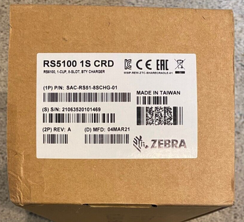 (Lot of 10) Zebra RS5100 Wireless Ring Barcode Scanners + Charger Base ...