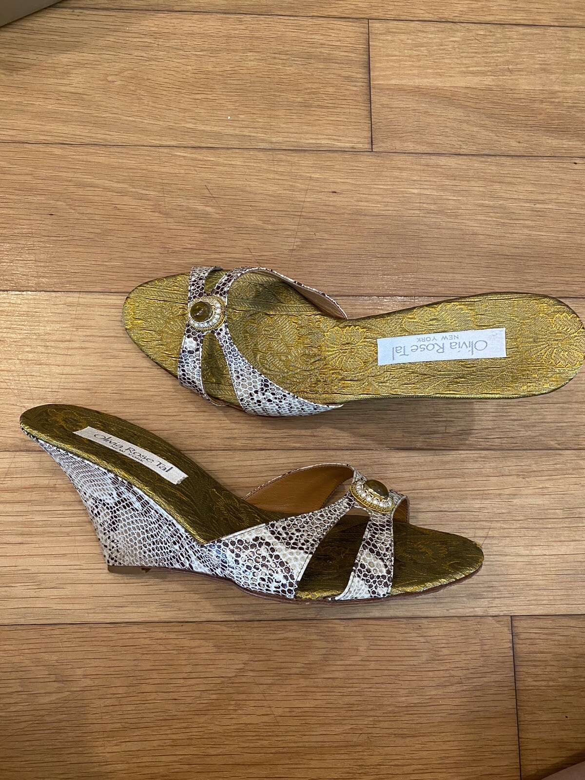 Vintage Olivia Rose Tal Snake Skin Brocade Heels | eBay