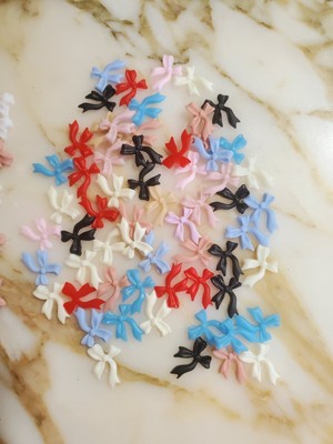 3D Cute Resin Bow Nail Art Bow Nail Gems medium small mix colors 1pack ...