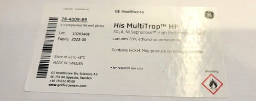 28-4009-89 GE Healthcare His MultiTrap HP High Performance/well LOT | eBay