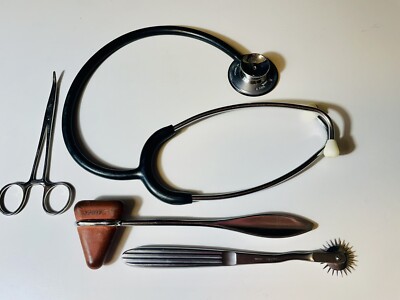 Medical Nurses Doctors Instruments Stainless Steel Stethoscope Lot Of 4 ...