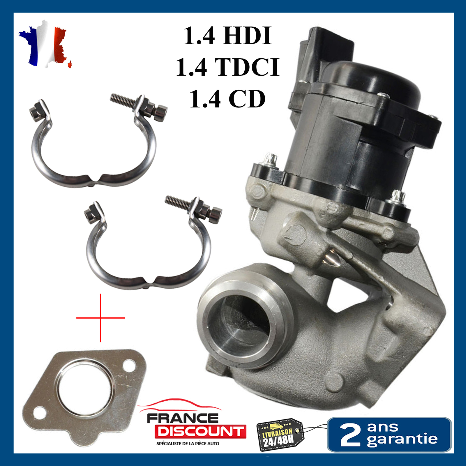 Vanne Egr prévu pour C1 C2 C3 NEMO BIPPER 107 206 207 1,4 HDI TDCi ...