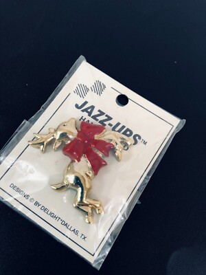 Vintage Gold Reindeer Brooch pin Jazz Ups- Gold Antlers Hand Made ...