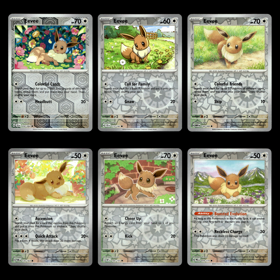 Eevee Pokemon Cards! Holo/Reverse Holos Rare Full Art LP/NM Choose Your ...