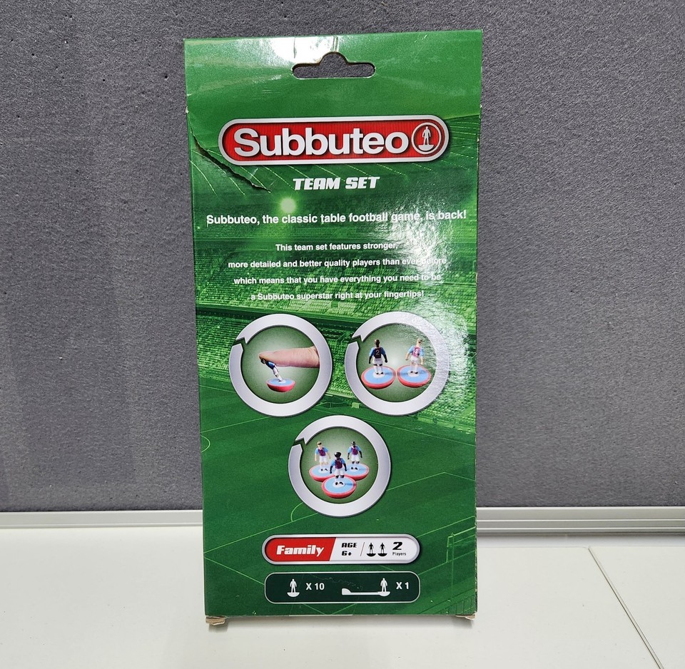 Subbuteo Claret/Blue 2012 West Ham, Aston Villa, Burnley Scunthorpe ...