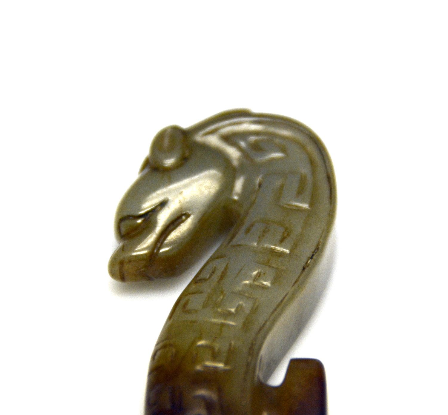 Superb Quality Chinese Finely Carved Dragon Head Jade Belt Hook | eBay ...