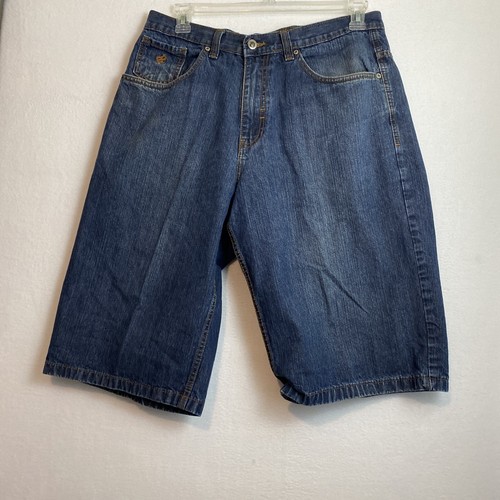 Rocawear Men's Double Red R Dark Wash Baggy Shorts Hip Hop Denim Jeans ...
