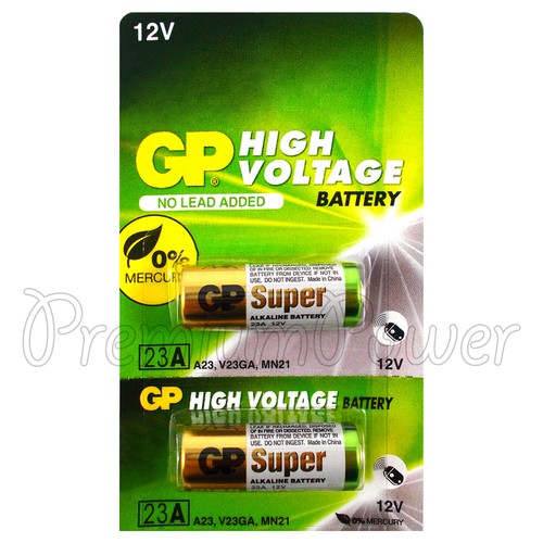 2 x GP 23A Alkaline Super batteries 12V MN21 A23 E23A V23GA 3LR50 LRV08 ...