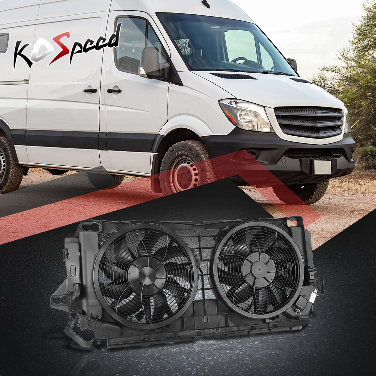 A/C Condenser Cooling Fan Assembly for 10-18 Mercedes-Benz Sprinter ...