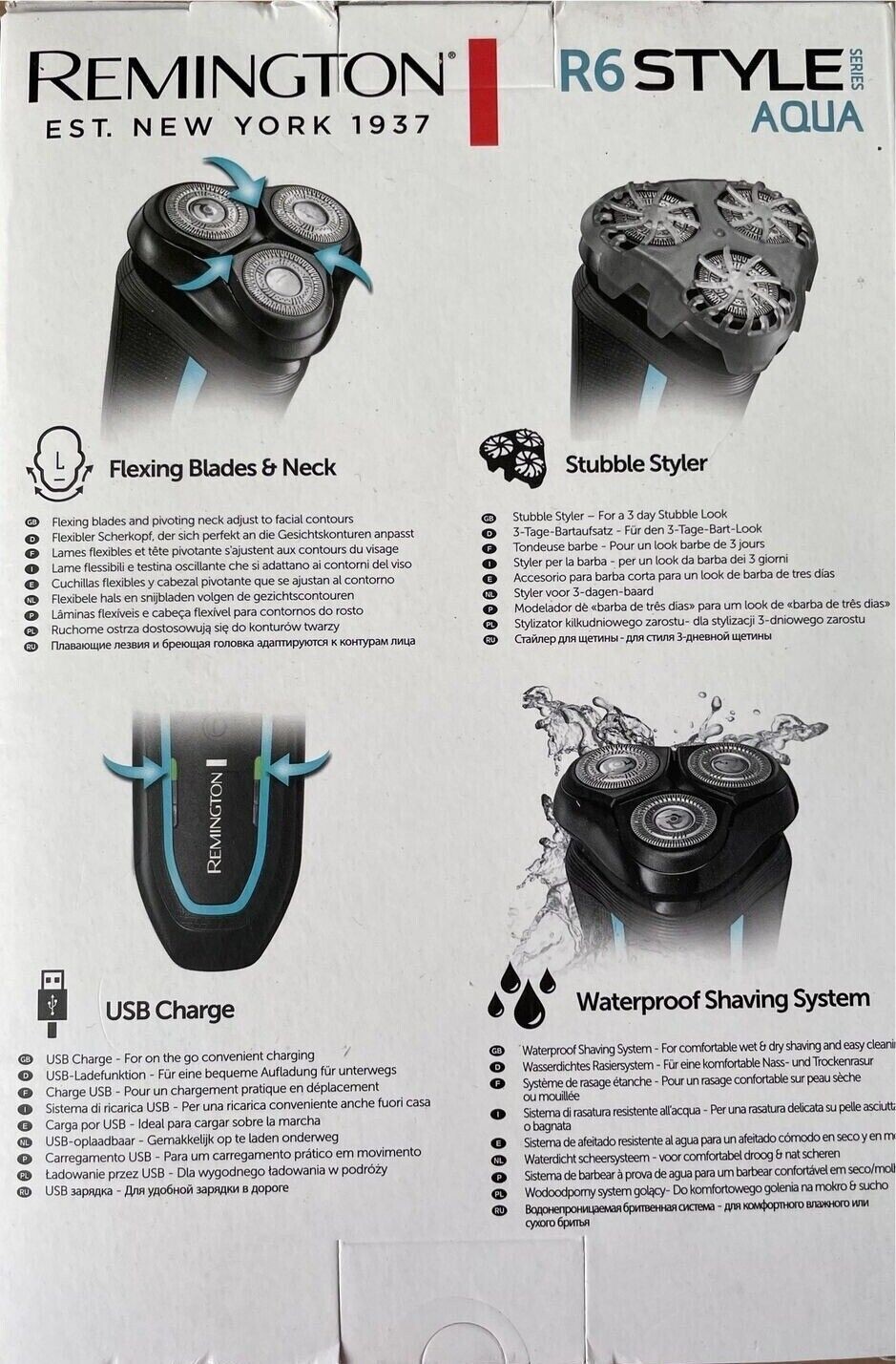 Remington R6 Men's Rotary Shaver Razor Cordless Waterproof USB Charging ...