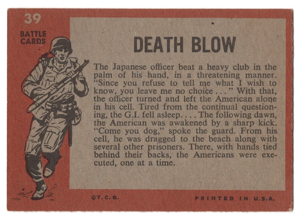 1965 Topps Battle Cards #39 Death Blow Execution Norm Saunders WW2 Gum ...