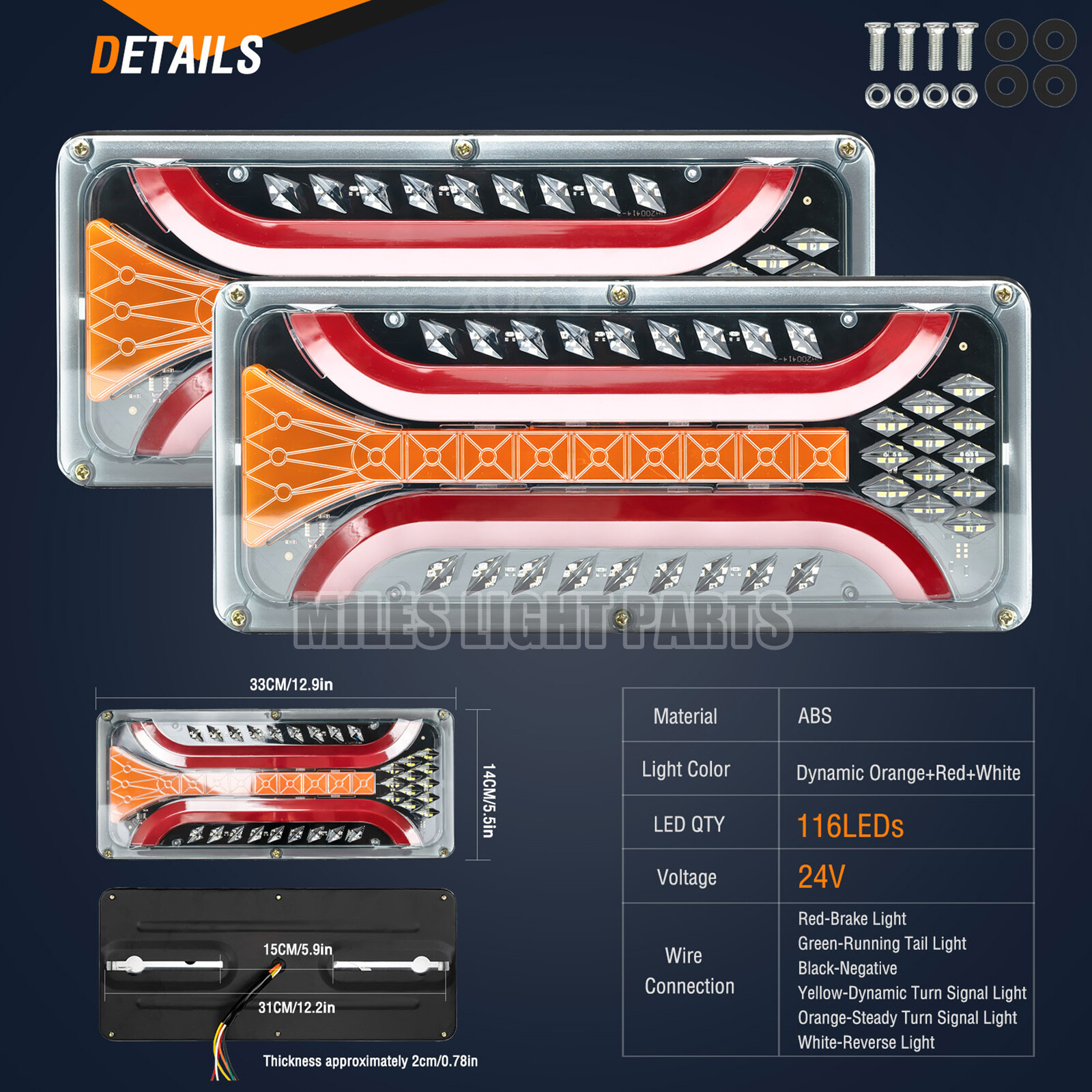 12V 24V LED REAR TAIL LIGHTS LAMP MULTI FUNCTION TRAILER CARAVAN TRUCK ...