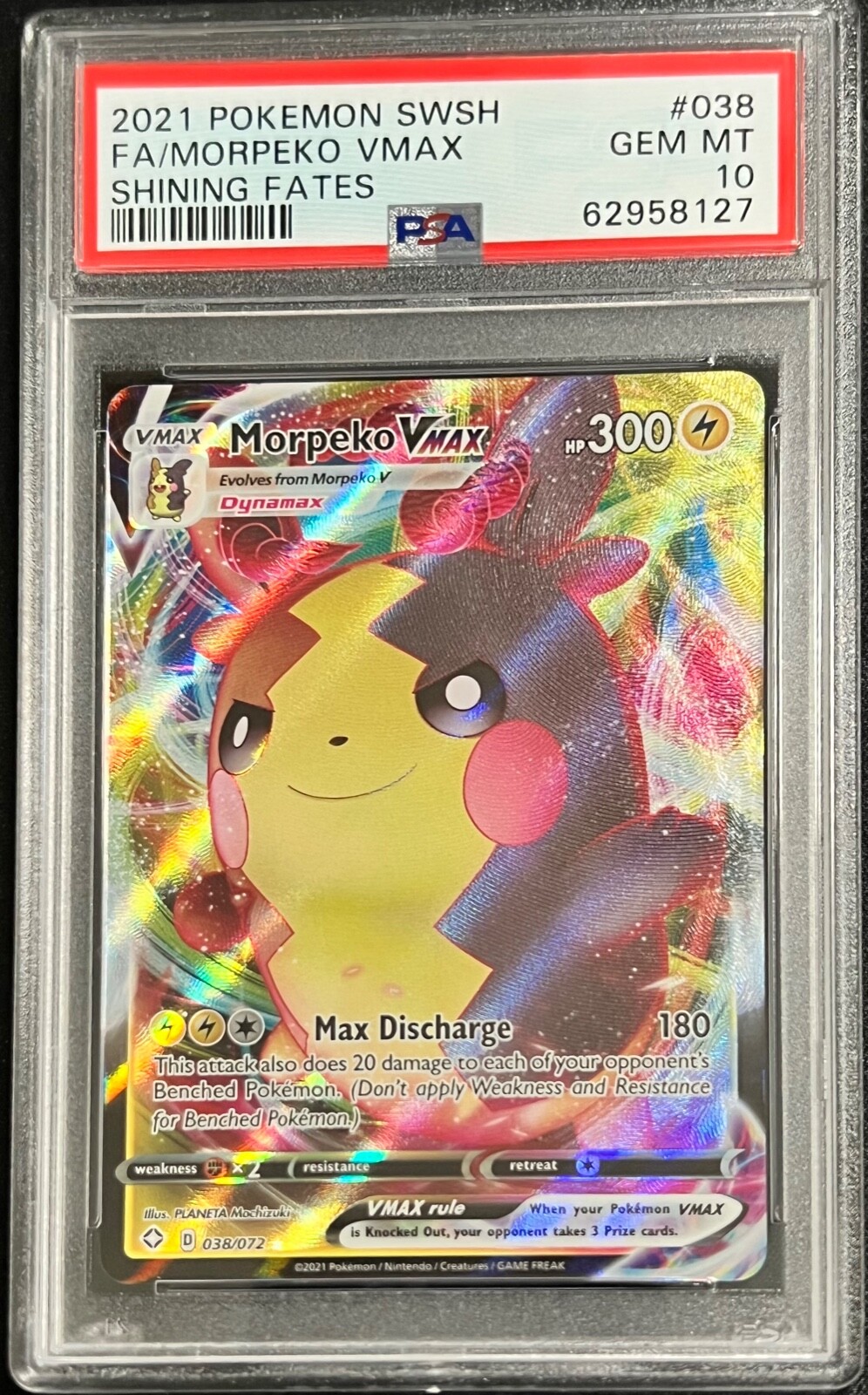 2021 Pokemon Shining Fates #038 Full Art Morpeko VMAX GEM MINT PSA 10 ...