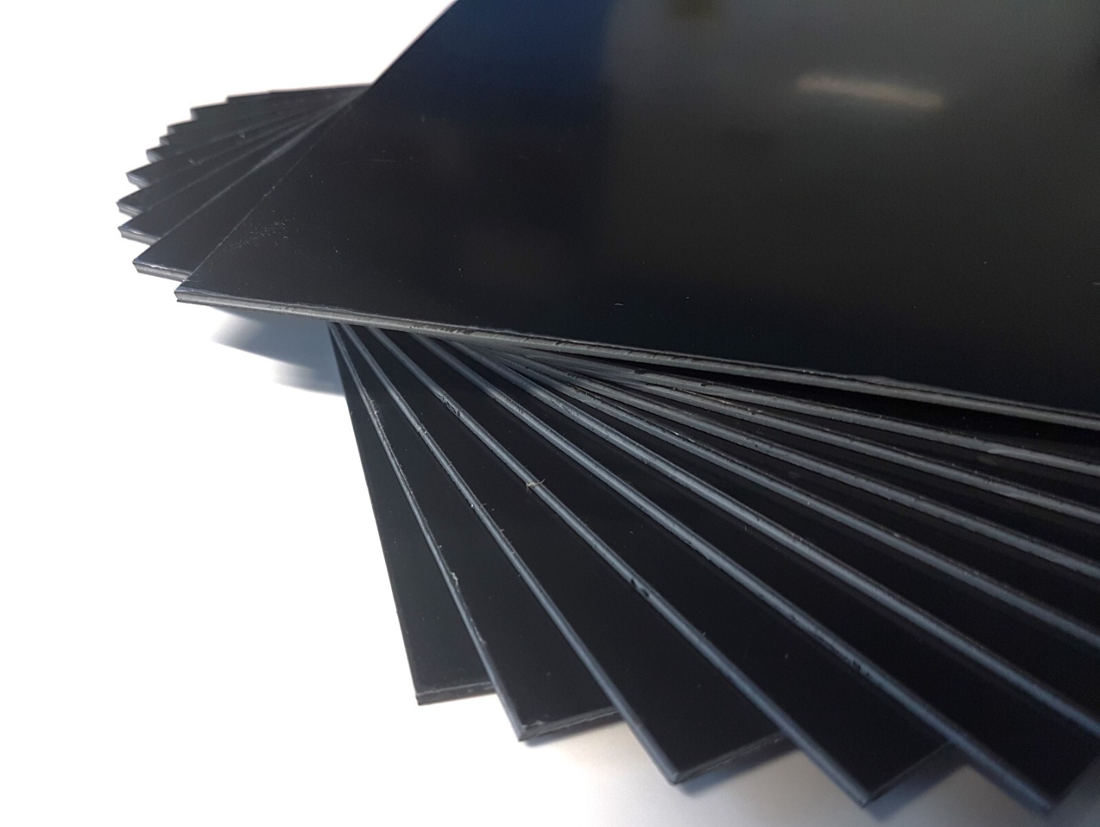 Plastic Styrene Sheet panels BLACK 2mm thick Gloss HIPS Solid ...