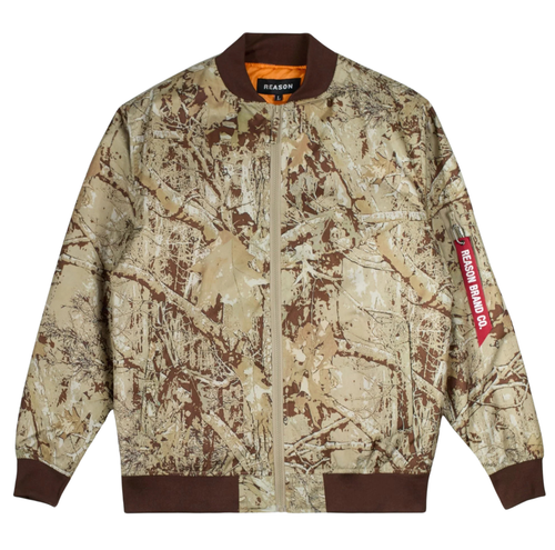 Reason Bomber Jacket Men’s L, XL Camo Green Brown Pilot Jacket Flight ...
